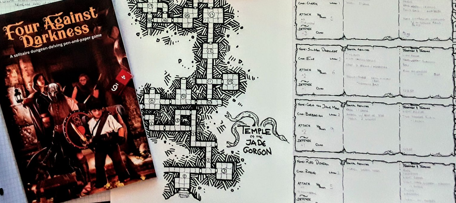 Game Spotlight! Four Against Darkness - A Pen A quill and a datapad